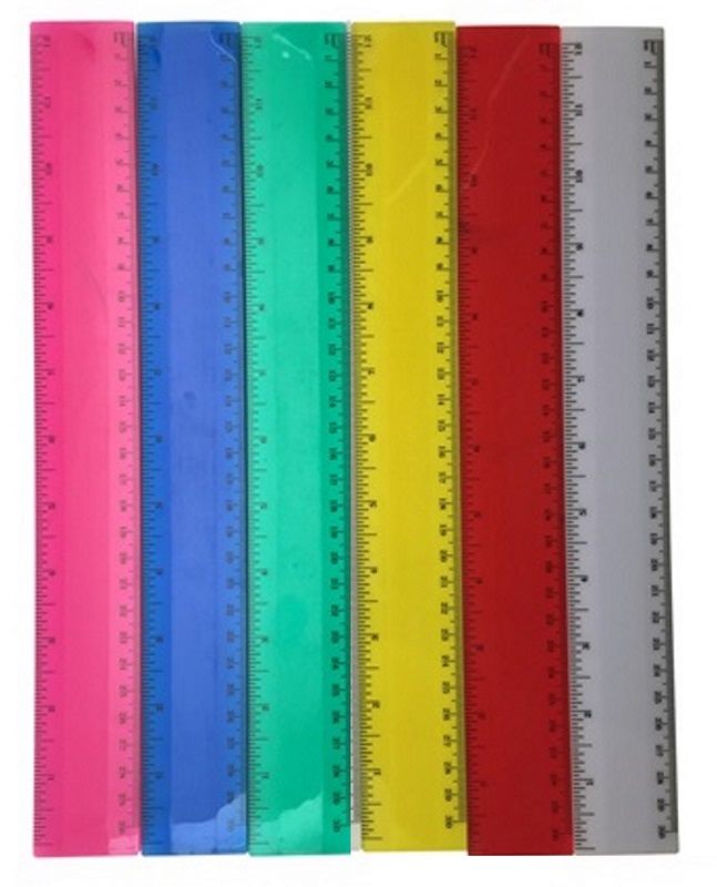 Printed 30cm Bendable PVC Rulers come in a choice of 6 transparent col